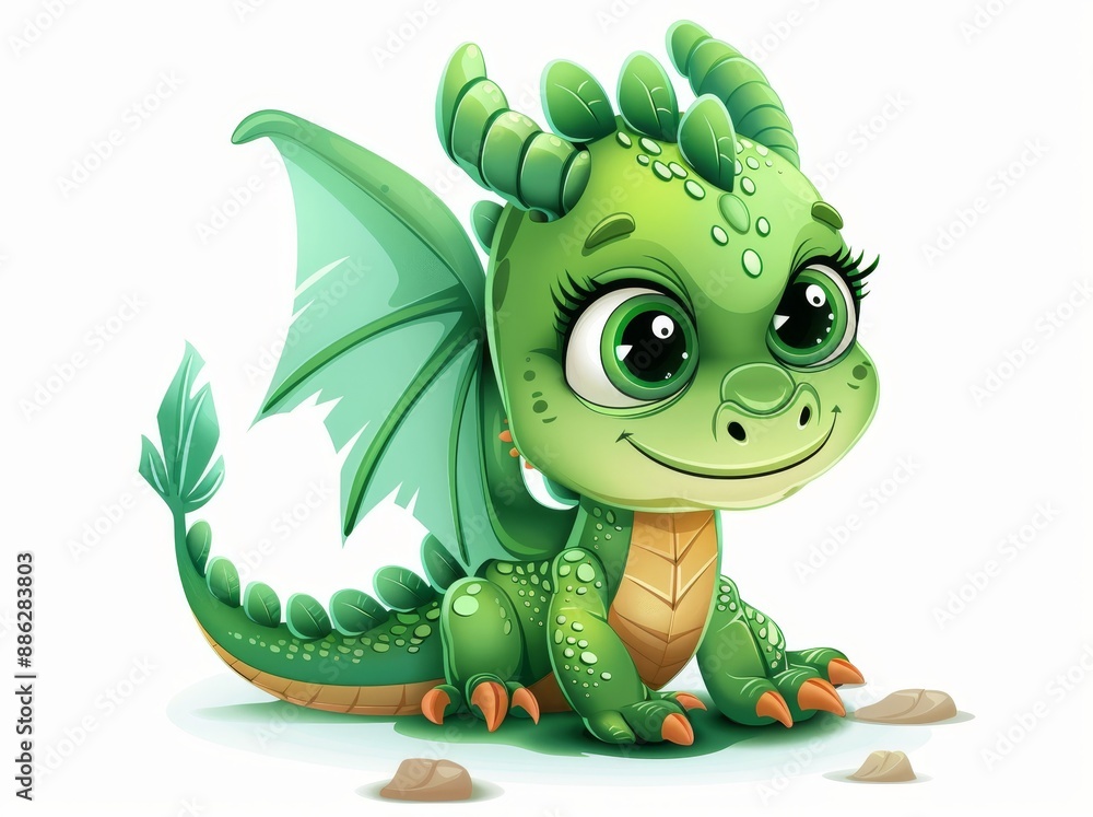 On a plain white background, this cute dragon cartoon clipart can be ...