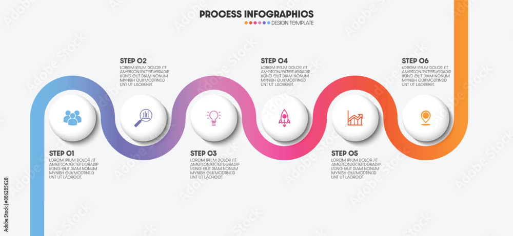 Strategy business success with 6 steps. Infographic process design ...