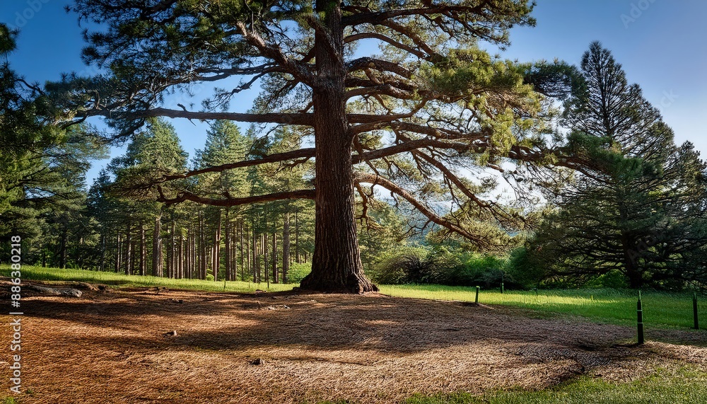 Foto de Stock Pine trees are evergreen conifers known for their needle ...