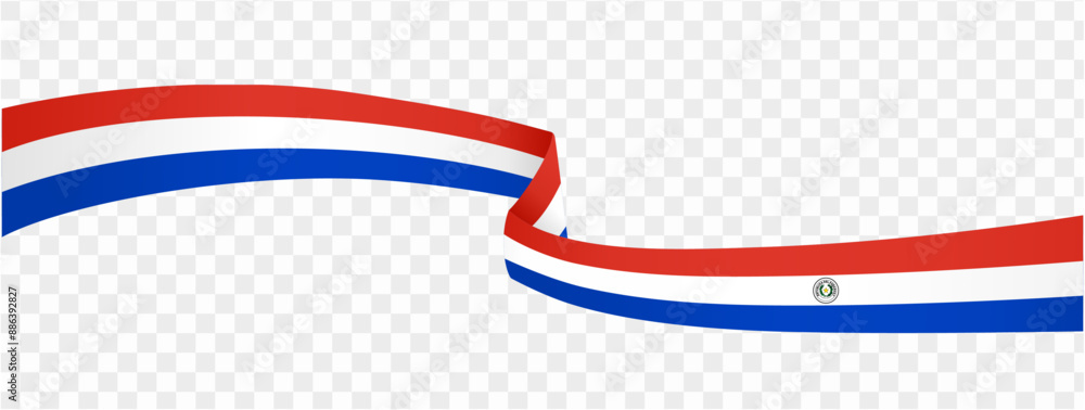 Paraguay flag wave isolated on png or transparent background vector illustration. Stock Vector ...