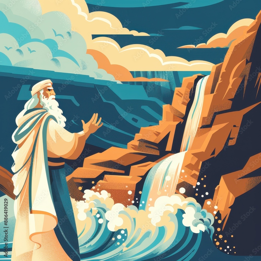 Exodus : God revealing His name as Yahweh to Moses, Exodus flat design ...