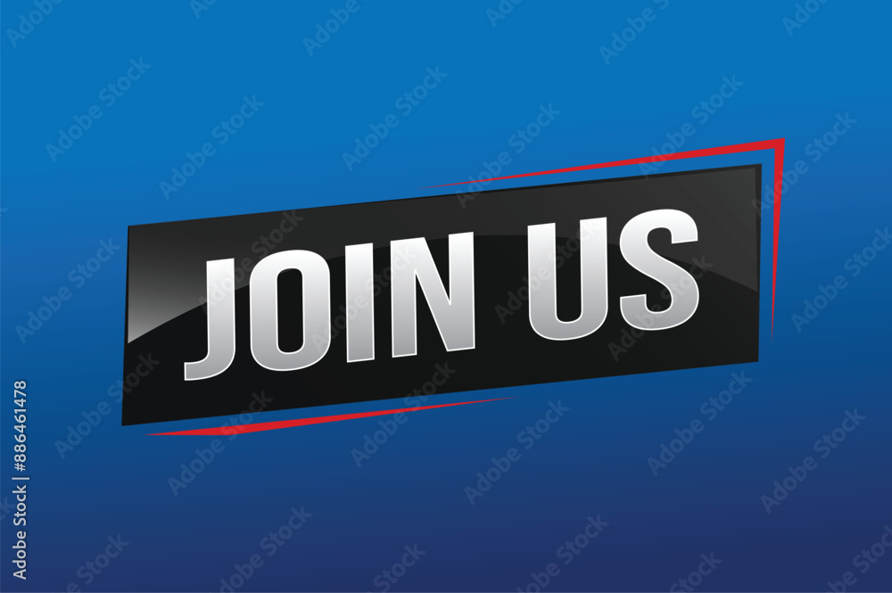 join us word concept vector illustration with modern futuristic 3d ...