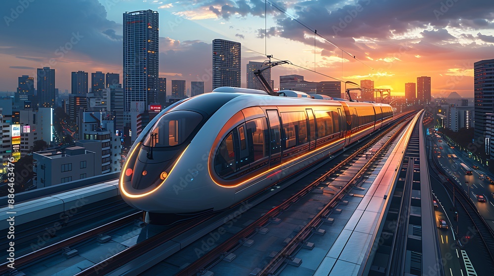 Infographicstyle presentation of Japan's futuristic transport network ...