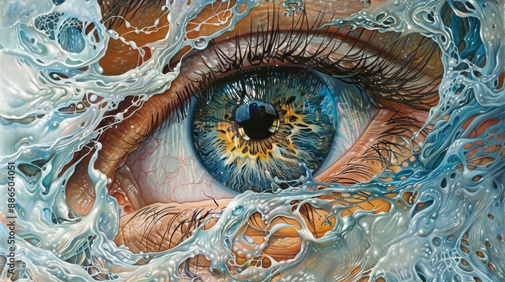 surreal eye art, a surrealistic eye interpretation blending realism and ...