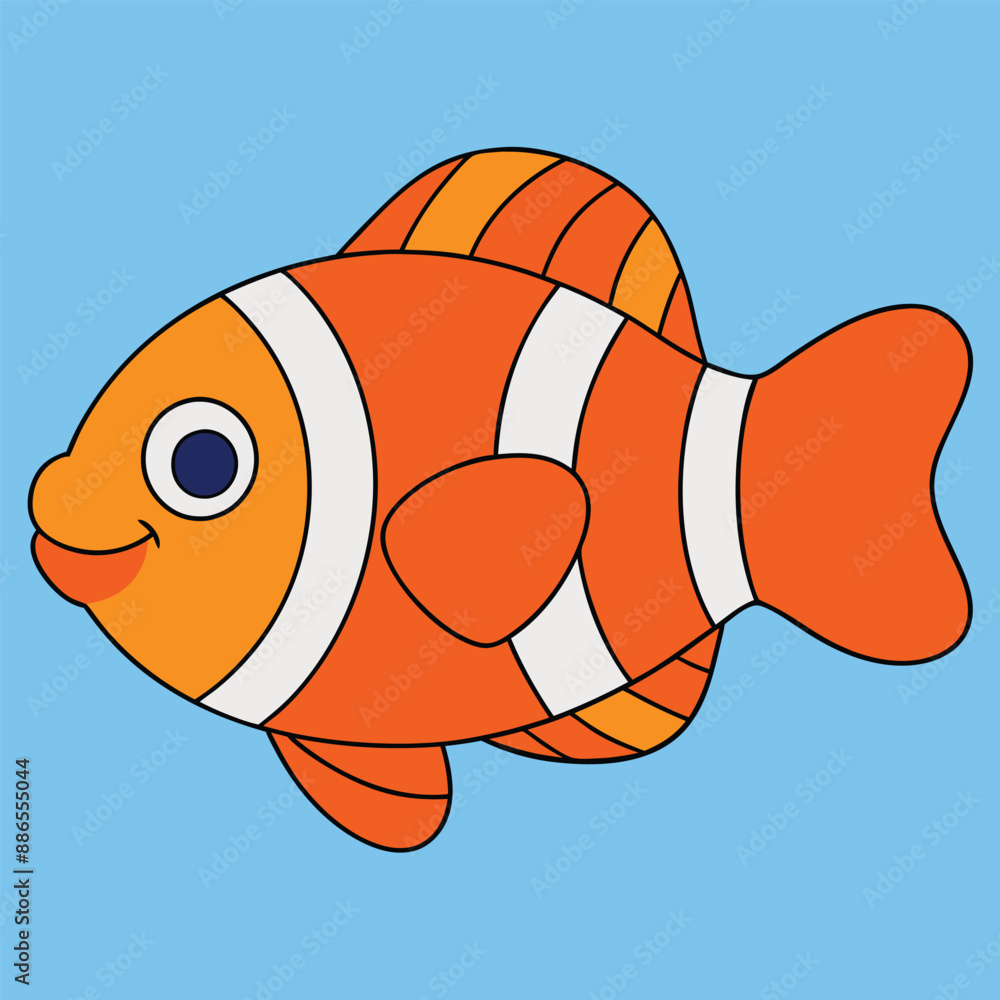 Clownfish Vector Illustration - Cartoon, Clipart & Line Art Design ...