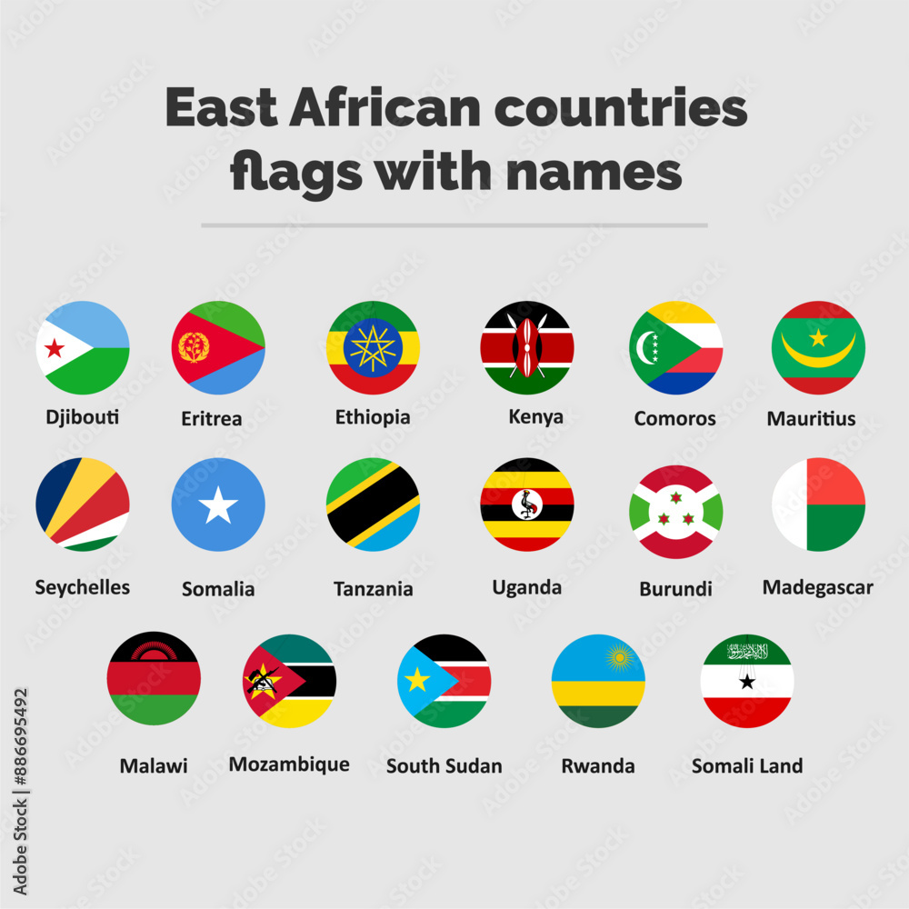 East Africa FlagEast Africa vector flags. Vector flags of East African ...