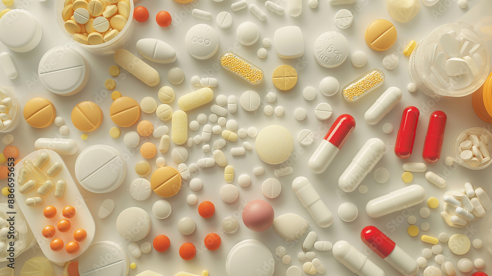fondo sobre píldoras y pastillas Stock Photo | Adobe Stock