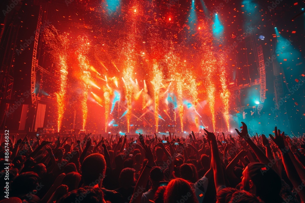 Dive into a concert party stadium rock festival in an ultra-sharp photo ...