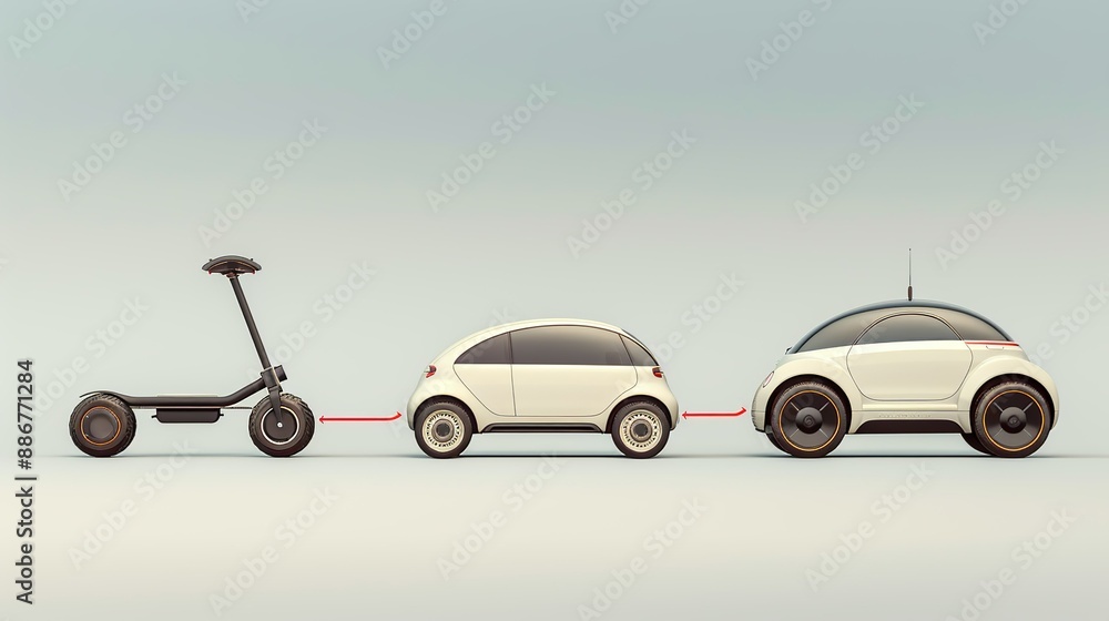 Illustration series depicting the evolution of transportation ...