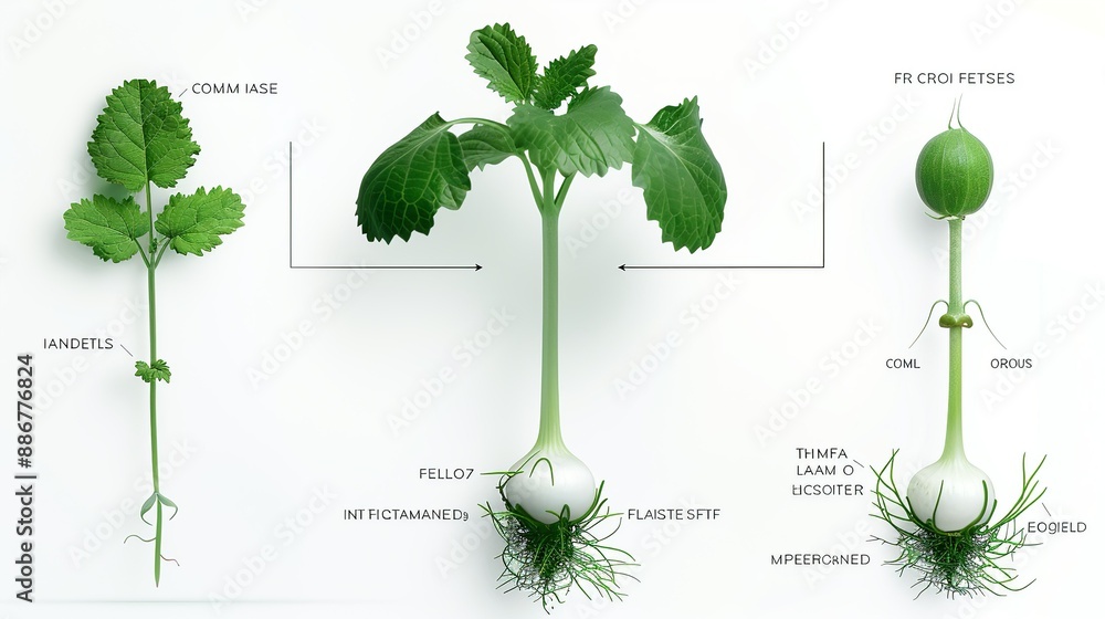 Educational diagram explaining the anatomy of plants and their ...