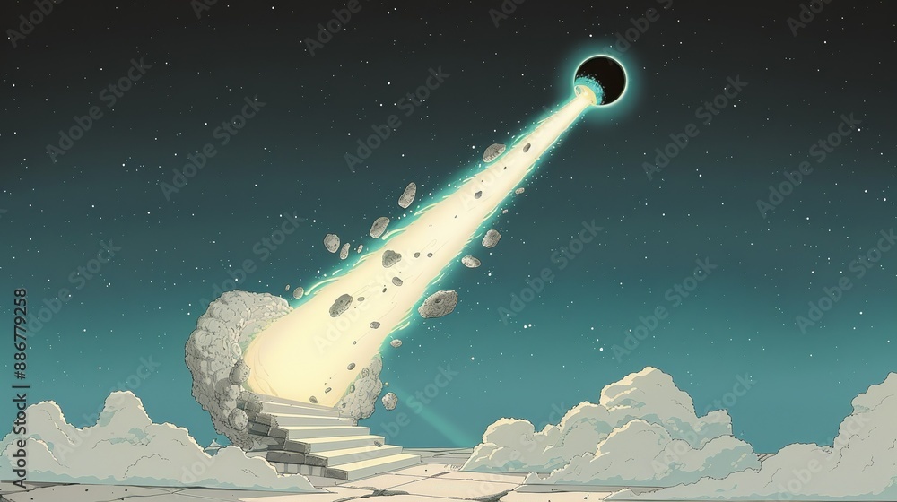 Cartoon strip illustrating the lifecycle of stars, from protostars to ...