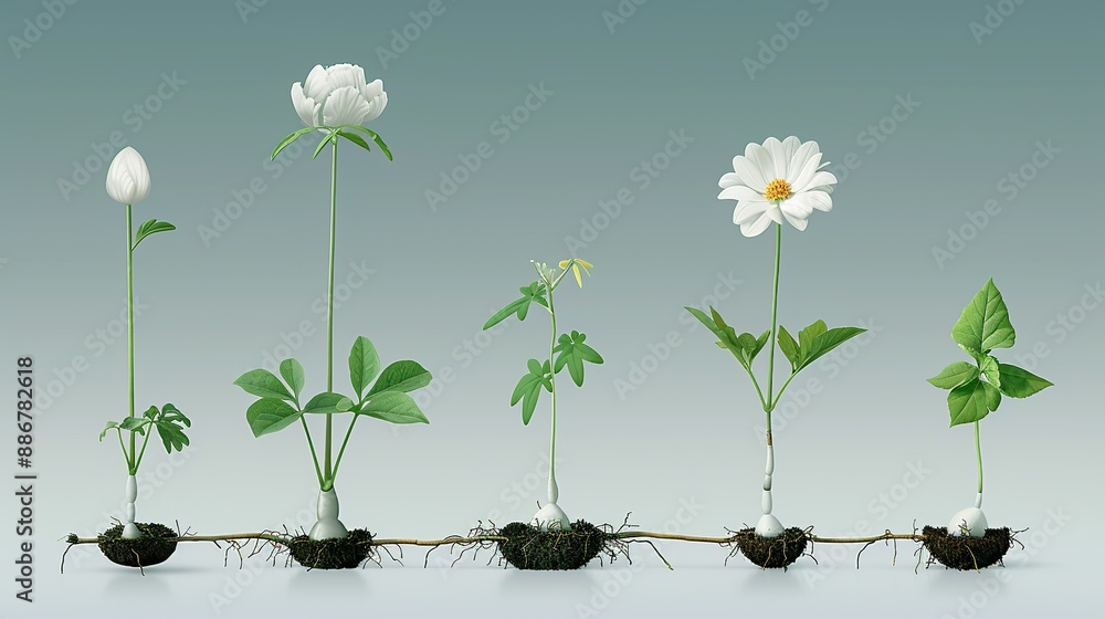 Cartoon strip illustrating the lifecycle of plants, from seed ...