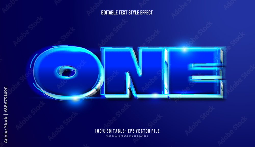 Modern Gradient blue color with futuristic theme mockup text. Editable ...