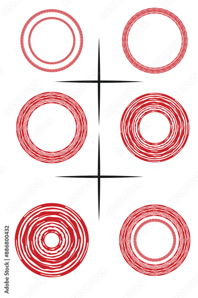 sketch red circle frame border. Simple doodle round, circular red ...
