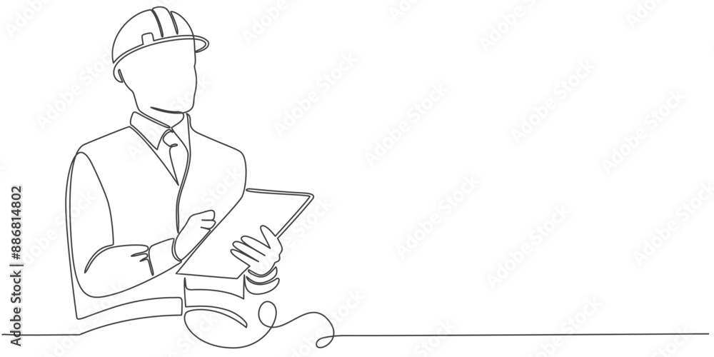 Building Construction worker line art style vector illustration Stock ...