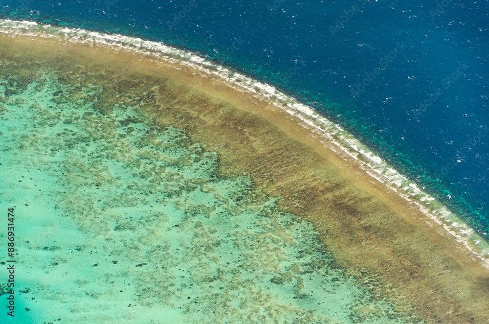 Foto de Stock Spectacular aerial view on Great Barrier Reef on the way ...