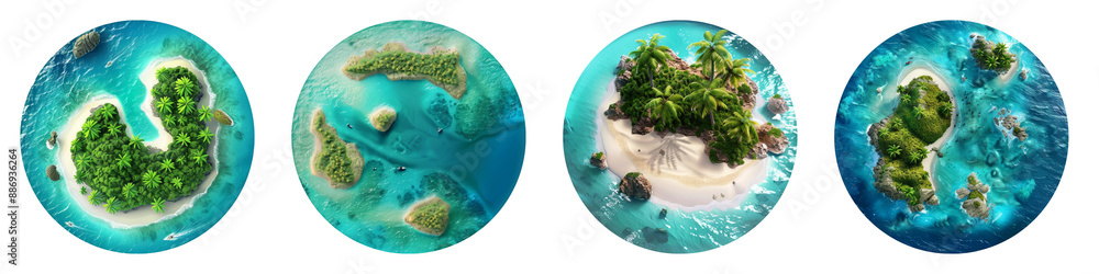 Atoll clipart collection, symbol, logos, icons isolated on transparent ...