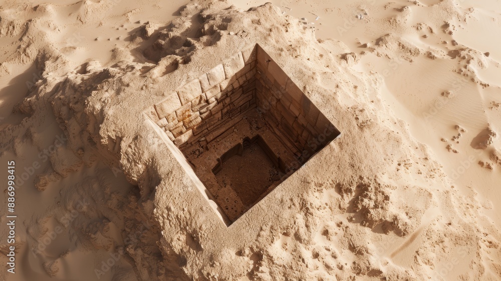 Tack-sharp aerial photo of an ancient ruins site, archaeological dig ...