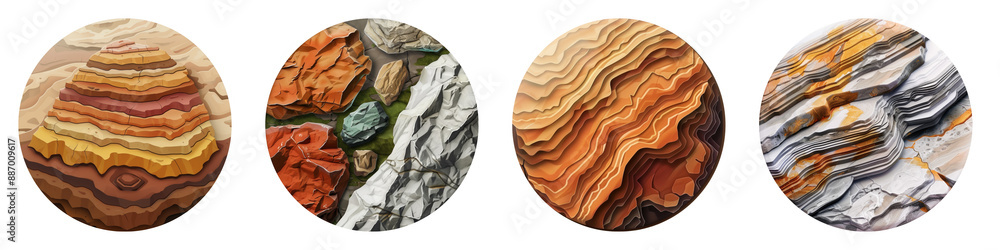 Geology clipart collection, symbol, logos, icons isolated on ...