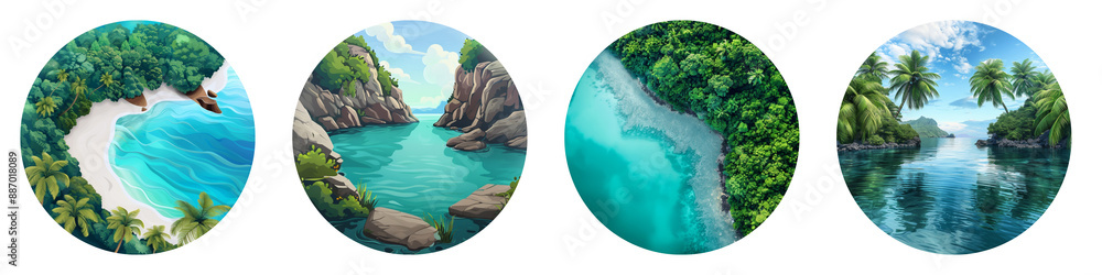 Lagoon clipart collection, symbol, logos, icons isolated on transparent ...