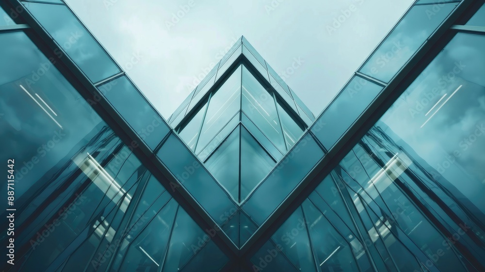 Metal framework double exposed with star junction in modern ...