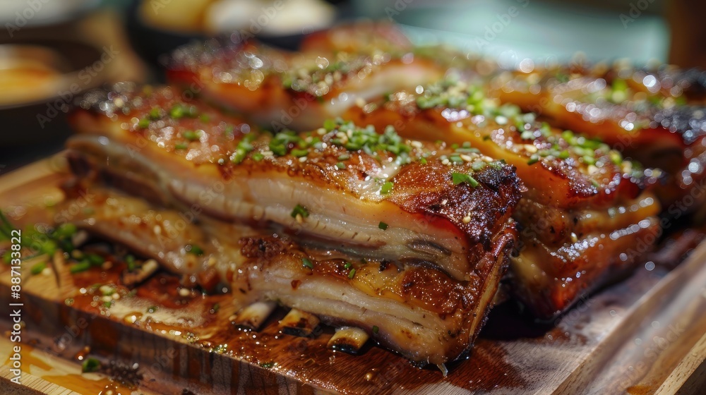 pork belly with skin fat and meat layered usually used for typical Hong ...