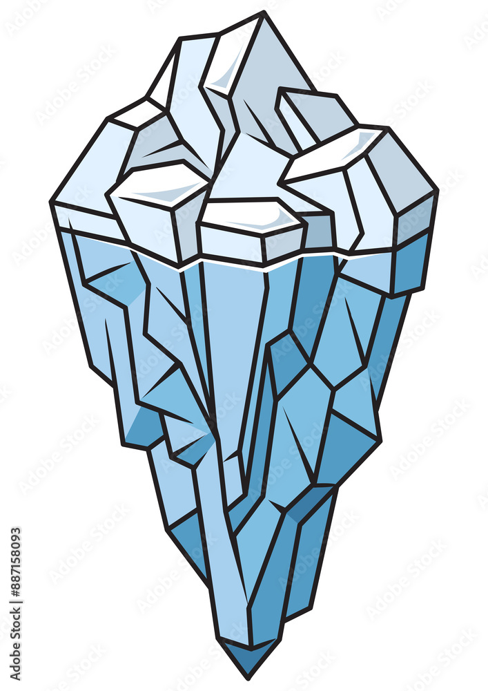 iceberg with underwater part of ice pinup pop art retro PNG ...