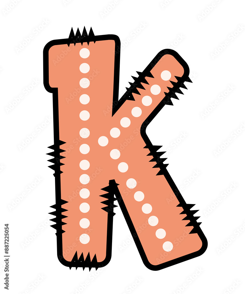 Illustration Stock Dalmatian Dots Doodle Bright Alphabet Letters font ...