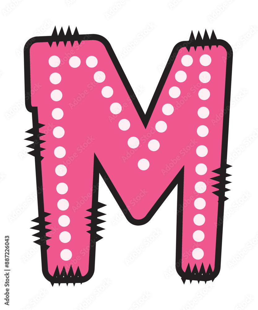 Image vectorielle Stock Dalmatian Dots Doodle Bright Alphabet Letters ...