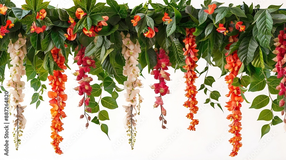 Hanging flower decoration border design Onam and Diwali concept image ...