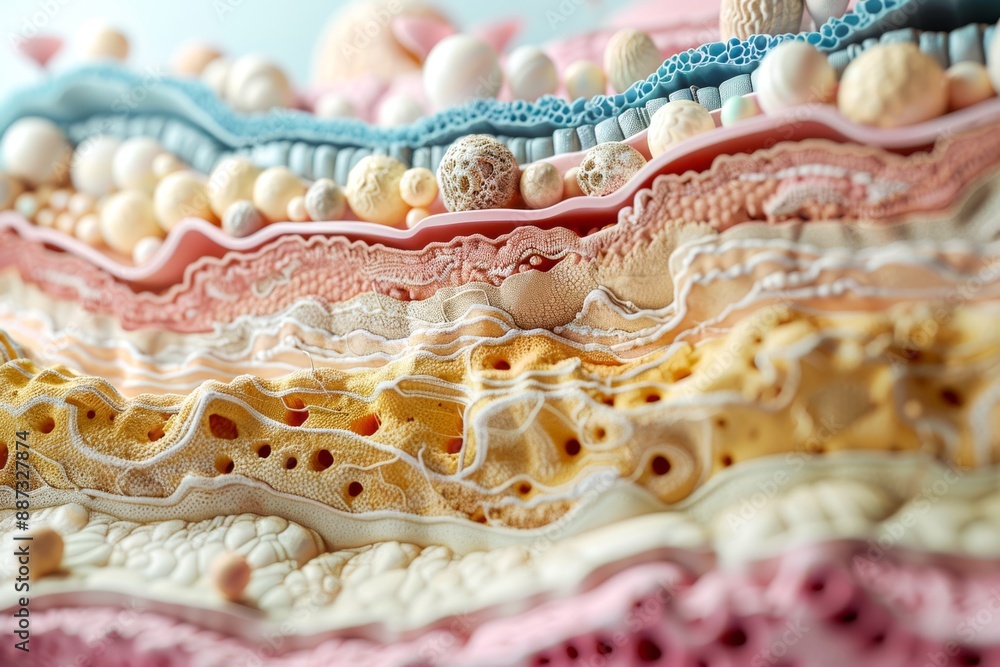 Skin Tissue: A high-resolution image showing the layers of human skin ...