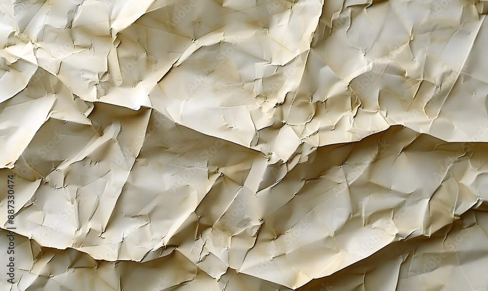 Cream seamless grain paper texture featuring light creases and folds ...