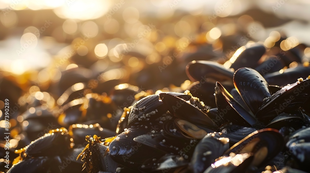 Mussel farming in the bay of Mont SaintMichel Cultivation of mussels ...