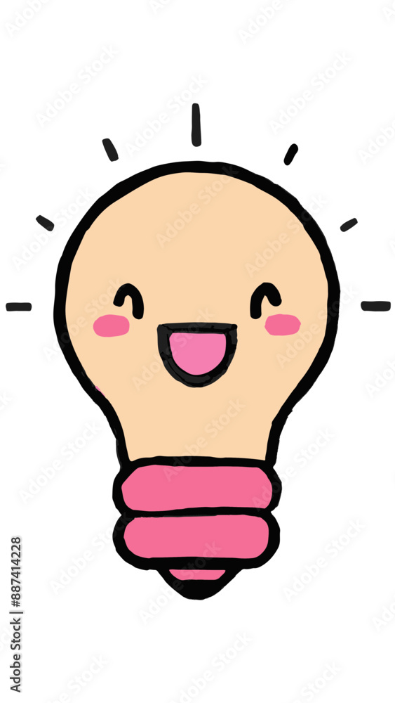 brilliant light bulb cartoon character with a bright idea. Full true hd ...