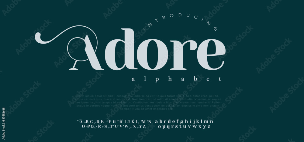Adore Elegant Font Uppercase Lowercase Number And Ampersand. Classic Lettering Minimal Fashion ...