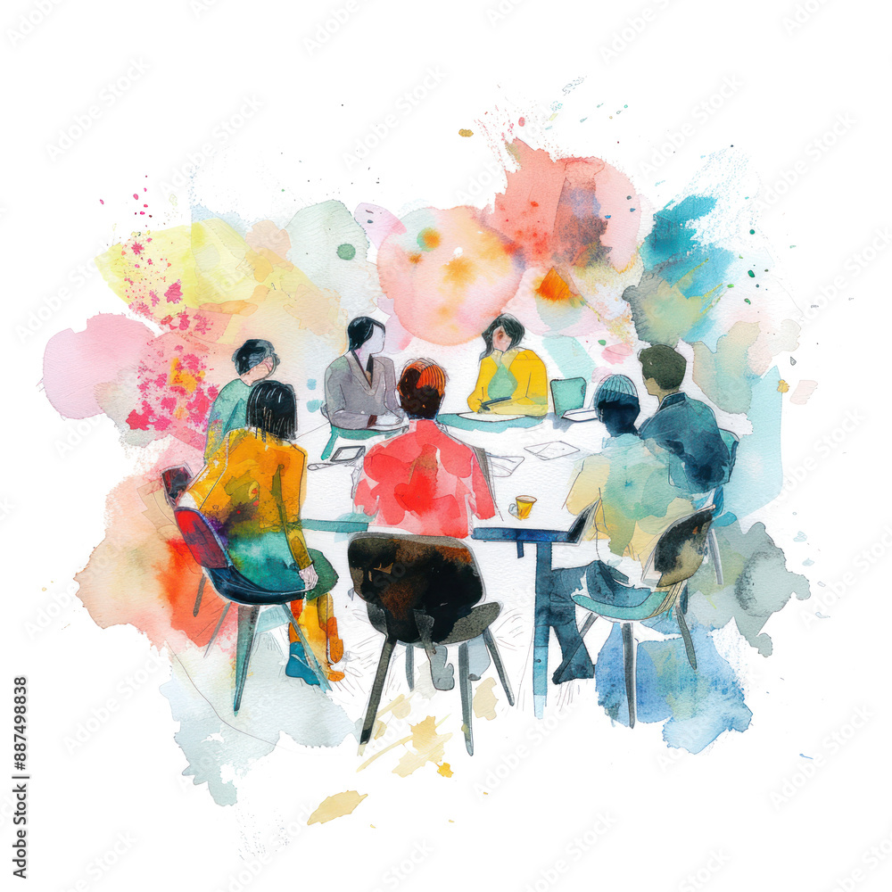 Virtual Meeting watercolor illustration isolated on transparent. png ...