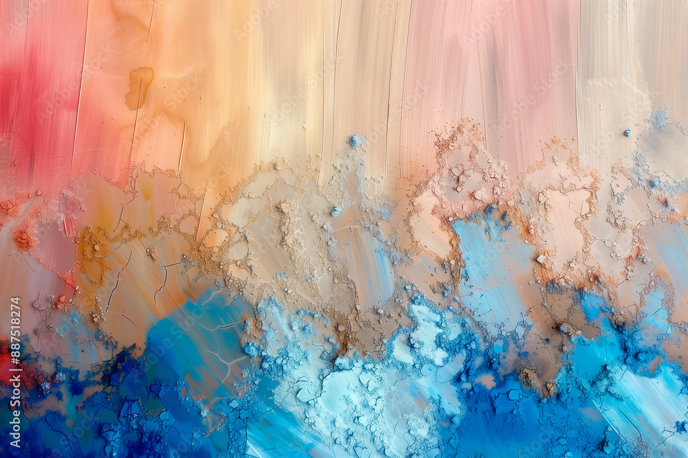 abstract textured background with pastel colors and cracked paint ...