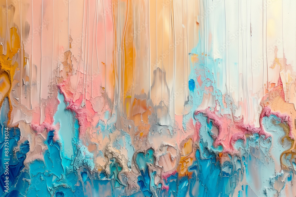 abstract textured background with pastel colors and cracked paint ...