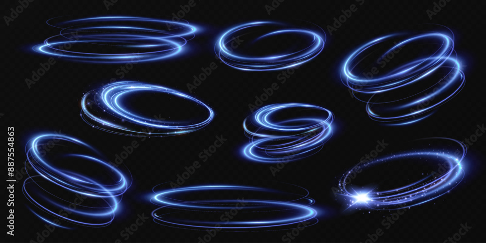 Neon magic circle.Futuristic light circle for background.Light frame ...