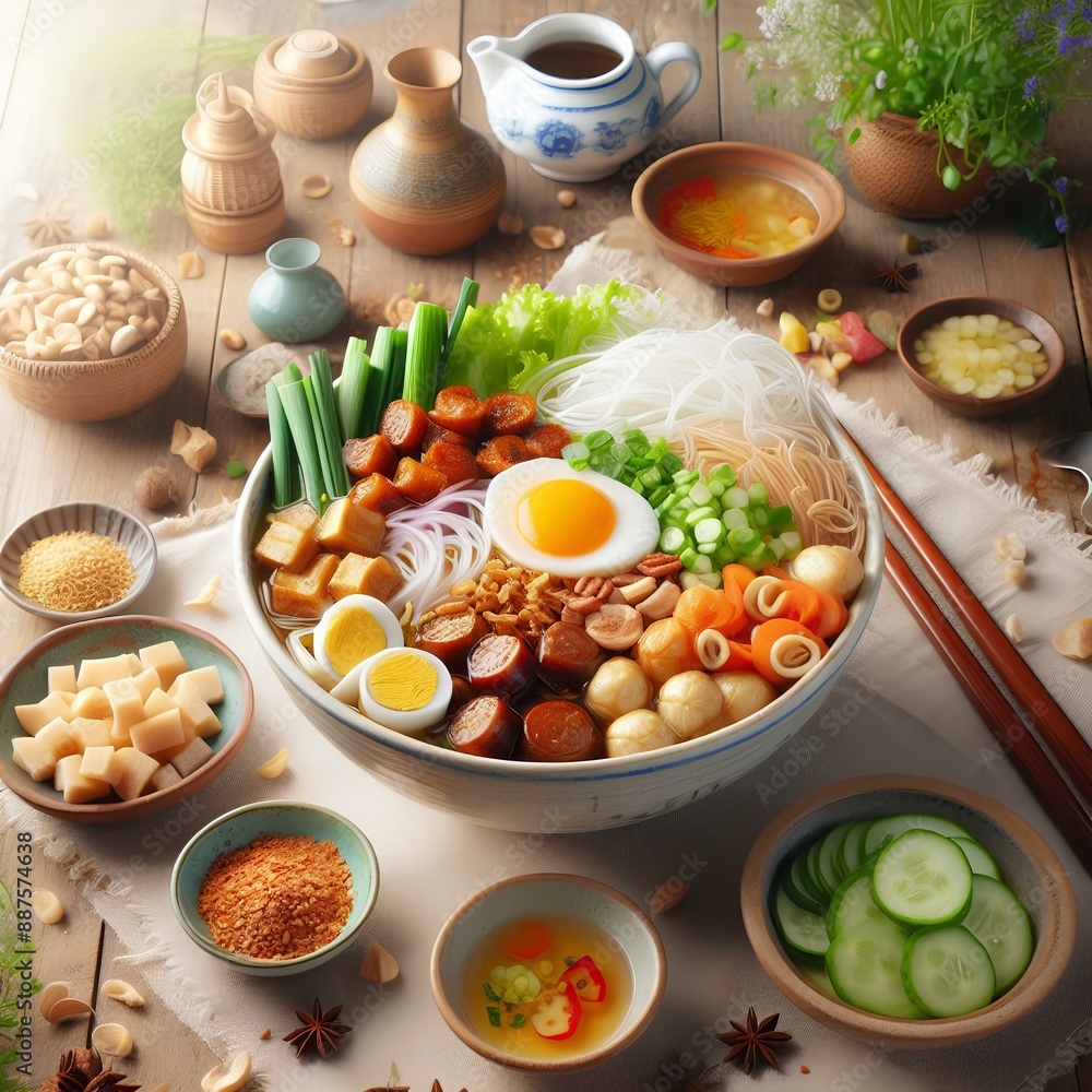 Bun Cha Ha Noi, traditional Vietnamese food. Stock Photo | Adobe Stock