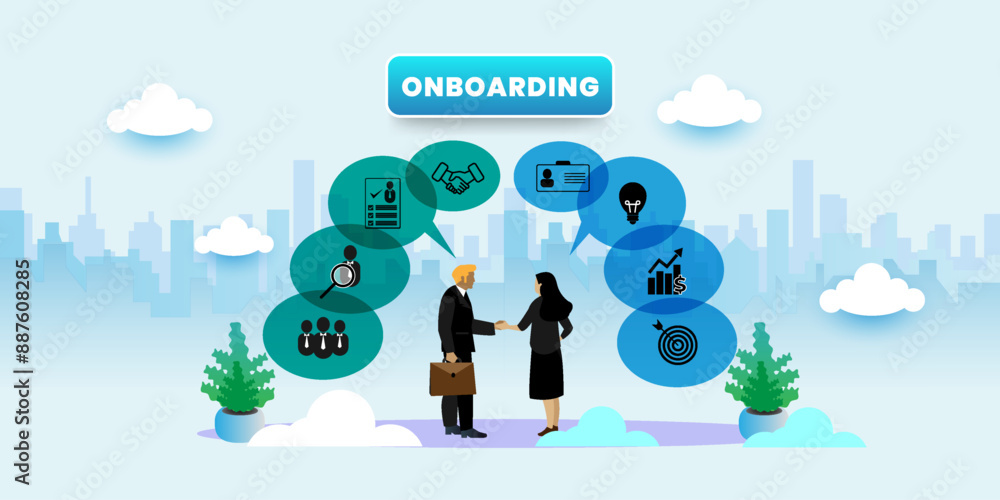 Onboarding Process Business concept. Onboarding Concept With icons ...