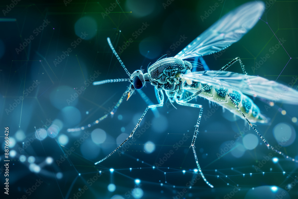 mosquito created by a neural network, the concept of viruses and ...