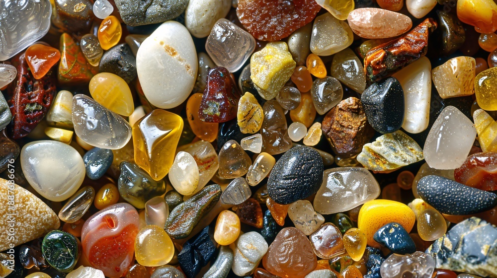 Extreme close up of sand grains, highlighting their varied shapes ...