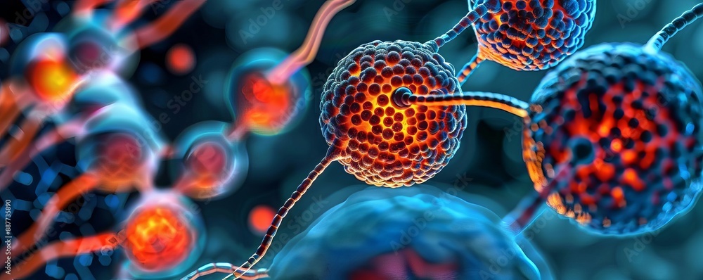 Cell membrane and genetic structure under detailed microscopy, Genetics ...