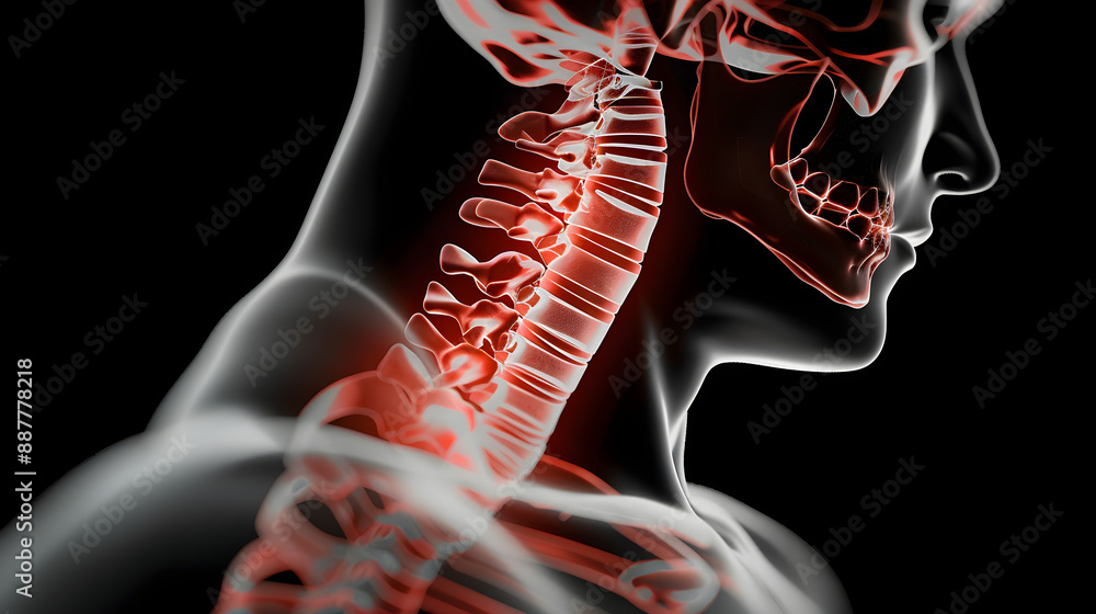 Foto de Stock C1 Vertebra Injury: A Painful Fusion of Neck Aches and ...
