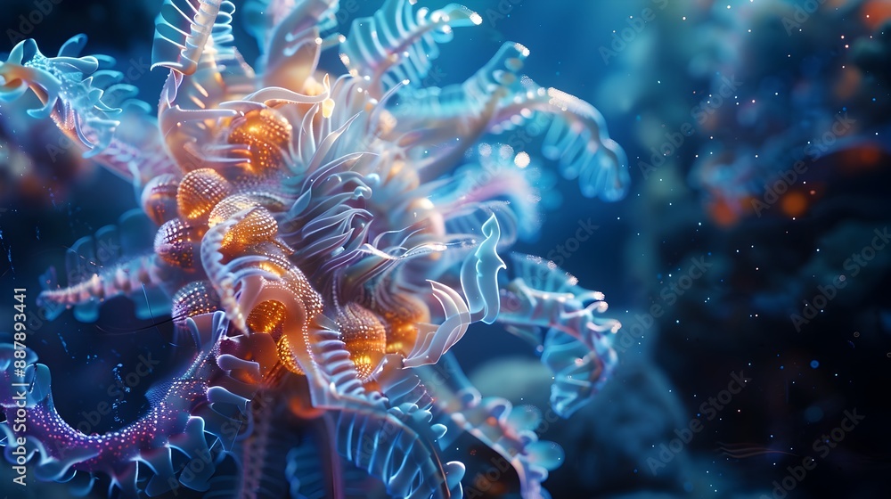 Esoteric Underwater Lifeforms:Captivating 3D Visions of Intricate Marine Anatomy and Hypnotic ...