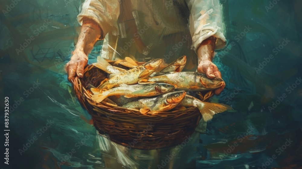 Miracle of the Loaves and Fishes , Jesus feeding the multitude Biblical ...
