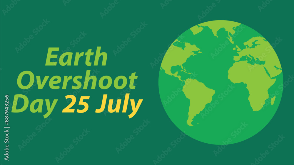 Earth Overshoot Day vector banner design with geometric shapes and ...