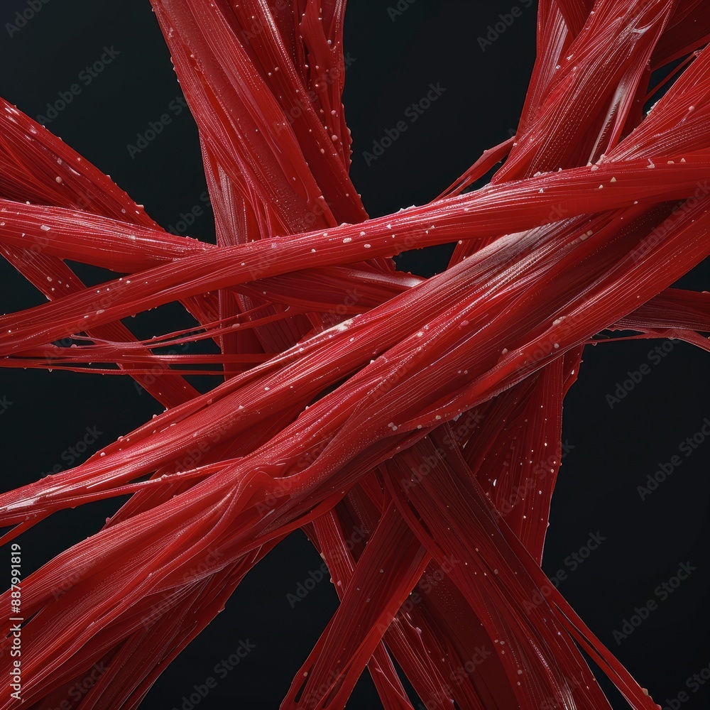Stylized illustration of human muscle fibers under a microscope, Human body system cells, Muscle ...