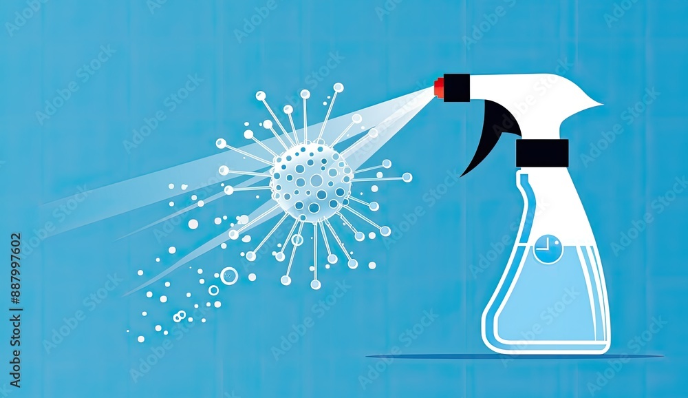 Virus and Germs Illustration with Spray Stock Illustration | Adobe Stock